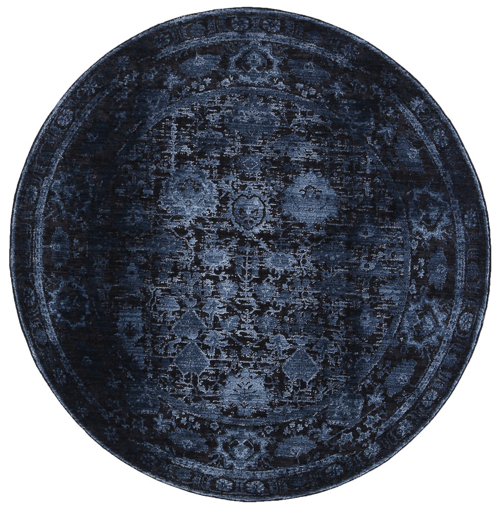 Brooklyn Vintage Oriental Blue Round Rug - Modern Rugs |Premium Rugs ...