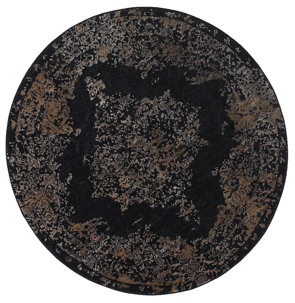 Brooklyn Distressed Medallion Gold Round Rug - Modern Rugs |Premium ...